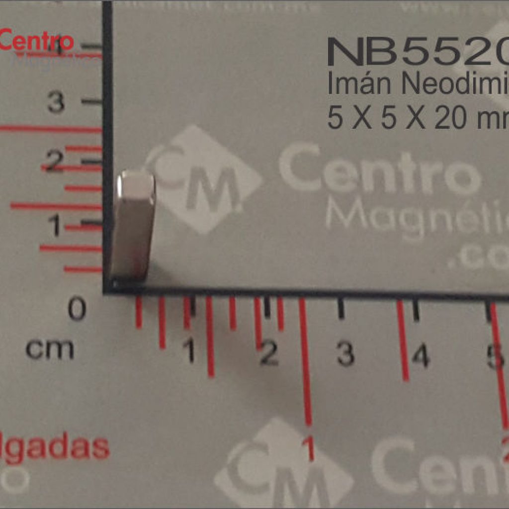 Centro Magnético | IMÁN DE NEODIMIO BLOCK 5X5X20 MM CLAVE: NB5520 ...